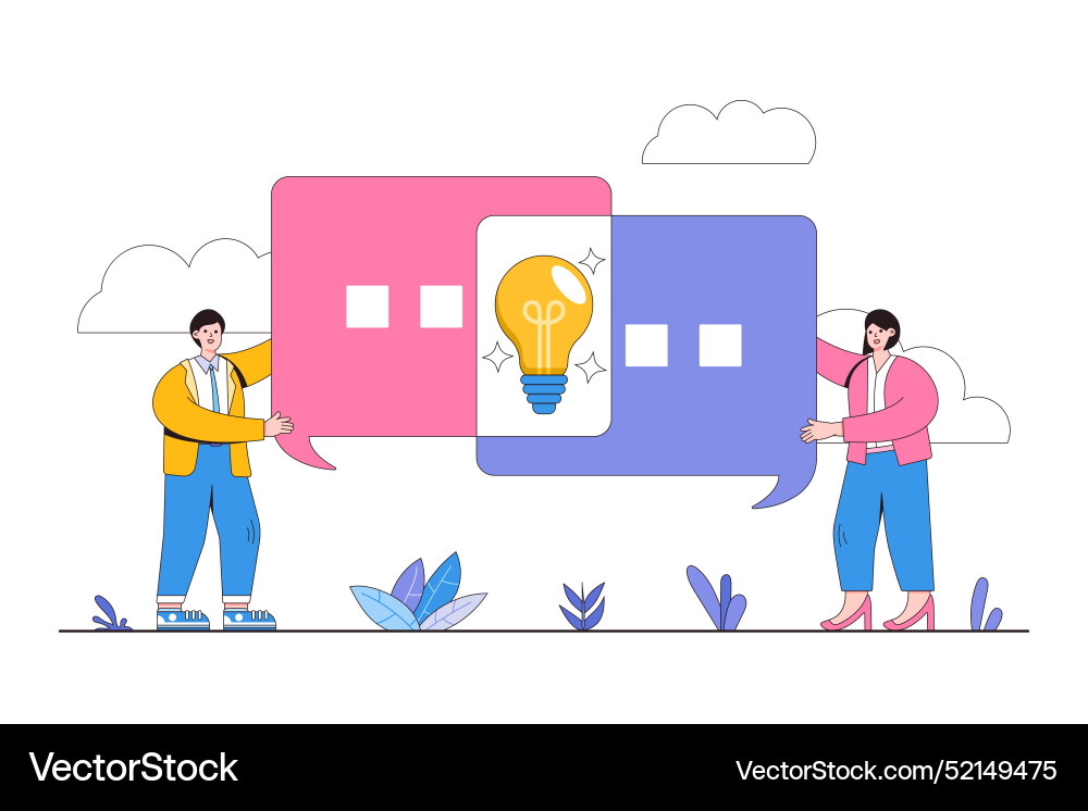 Good communications skills speak to explain Vector Image