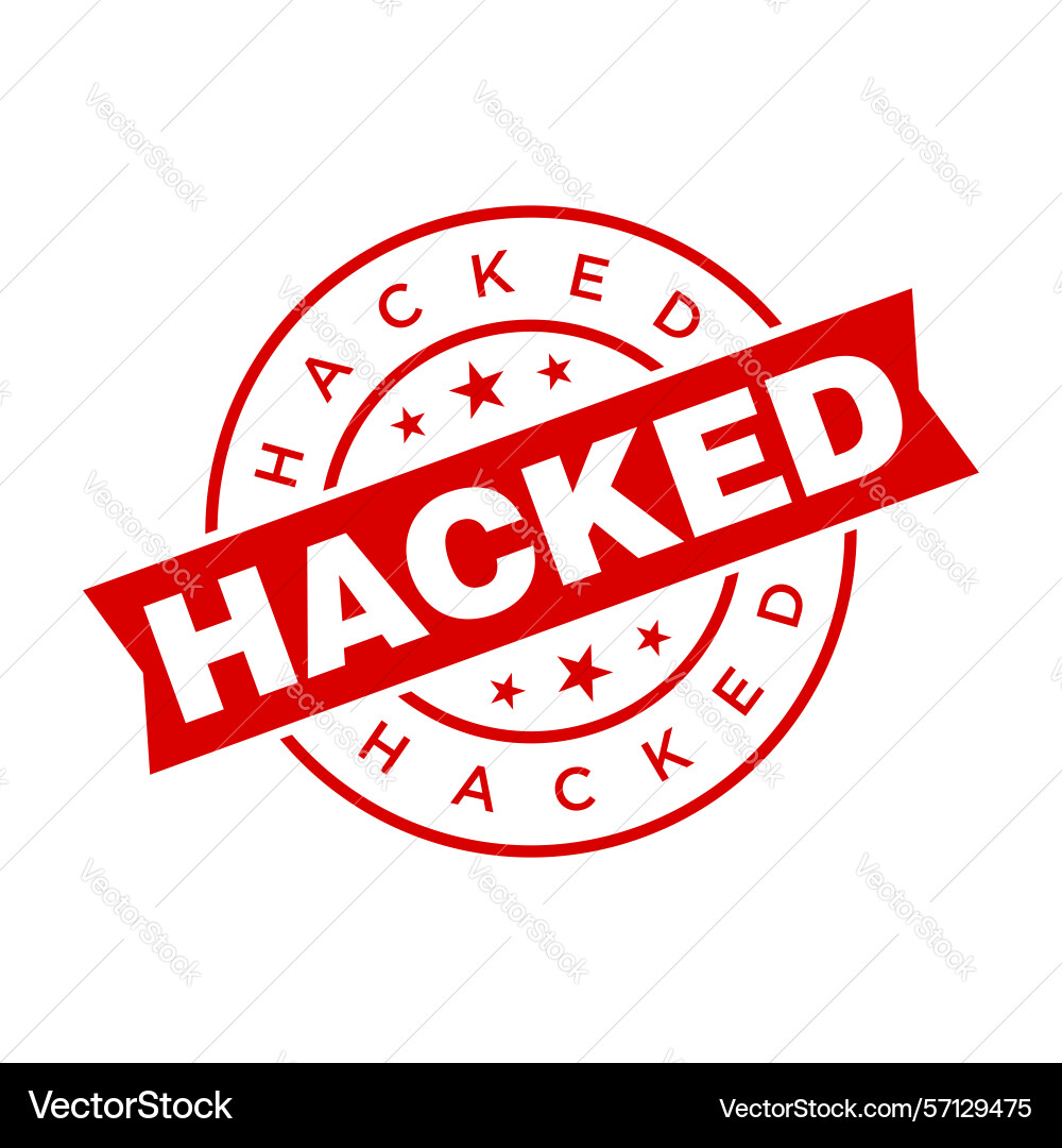 Hacked letter rubber stamp design template Vector Image
