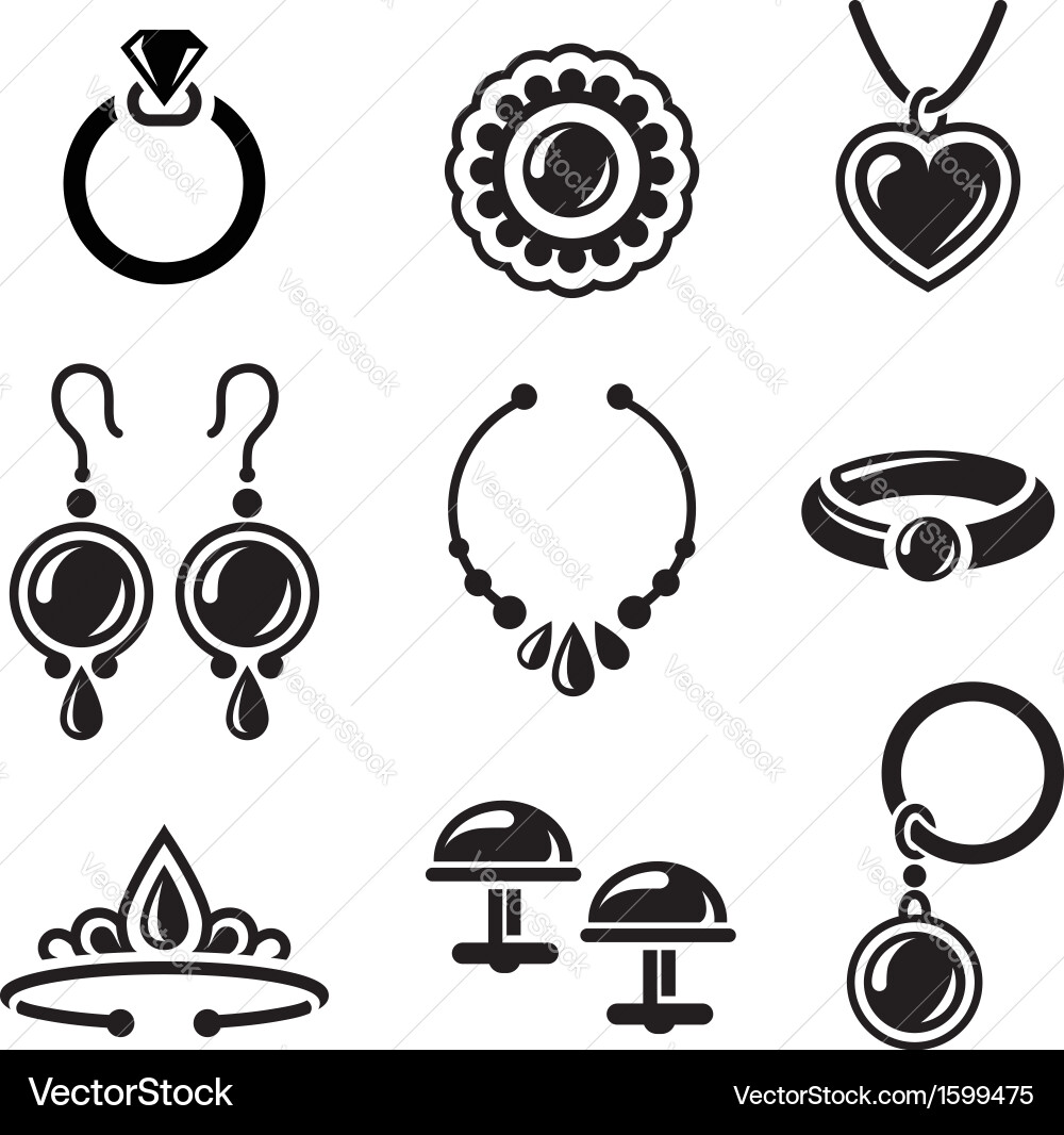 Jewelry icons Royalty Free Vector Image - VectorStock