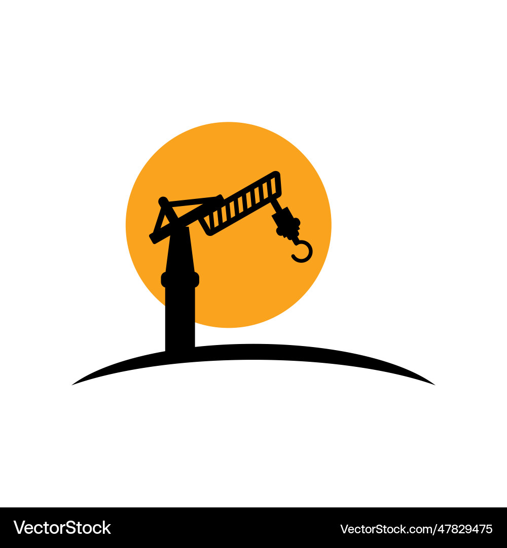 Lifting crane construction company logo design Vector Image