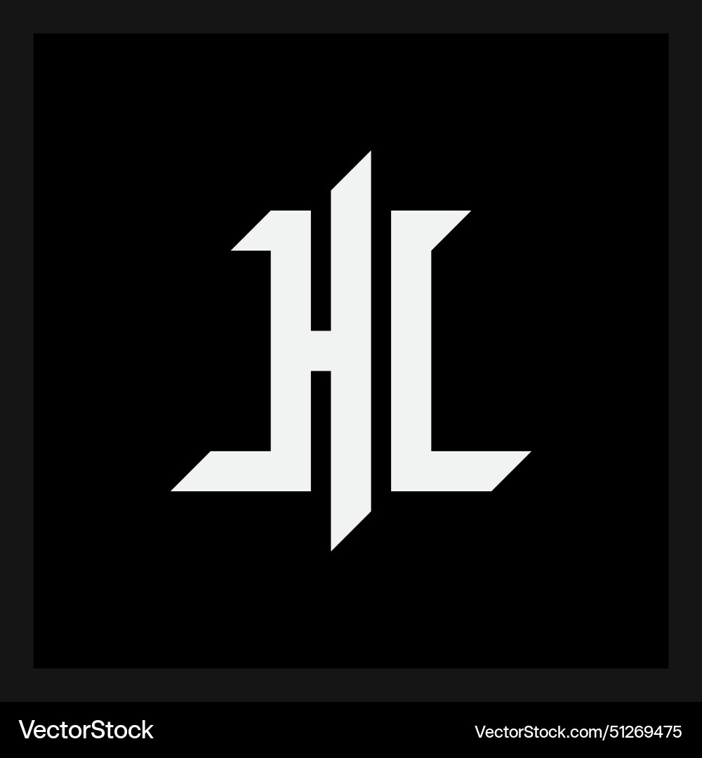 Monogram hl in the gothic style calligraphy Vector Image