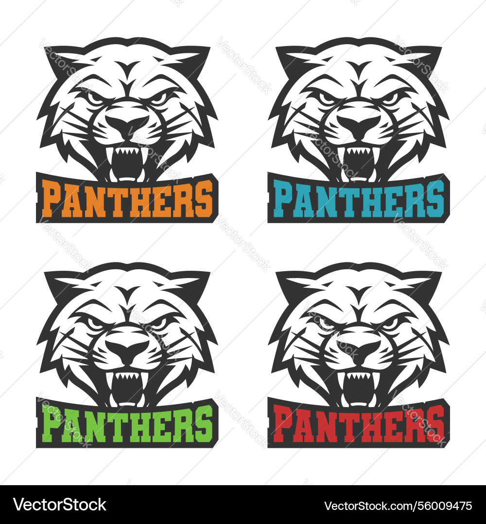 Panthers clip art design mascot Royalty Free Vector Image