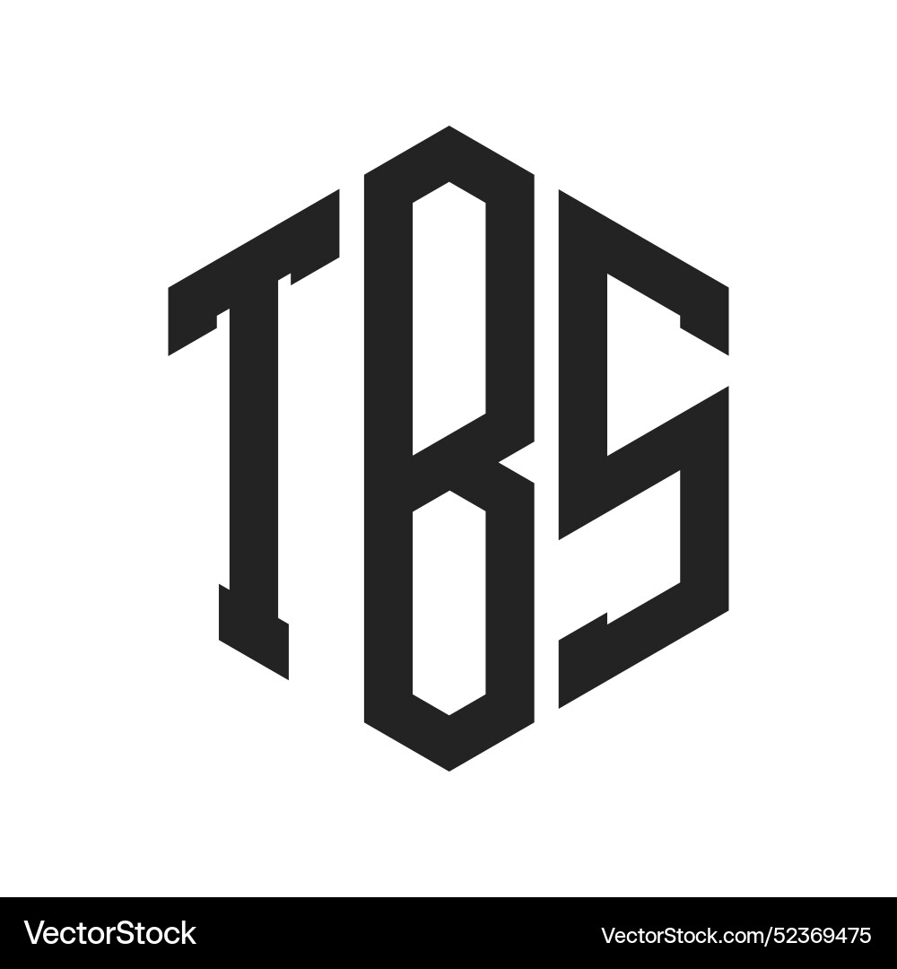 Tbs logo design initial letter monogram Royalty Free Vector