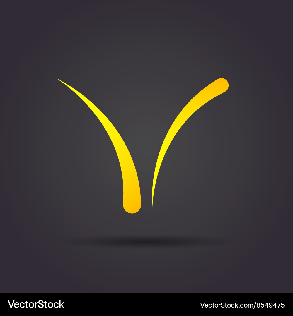 V letter curved sign Royalty Free Vector Image