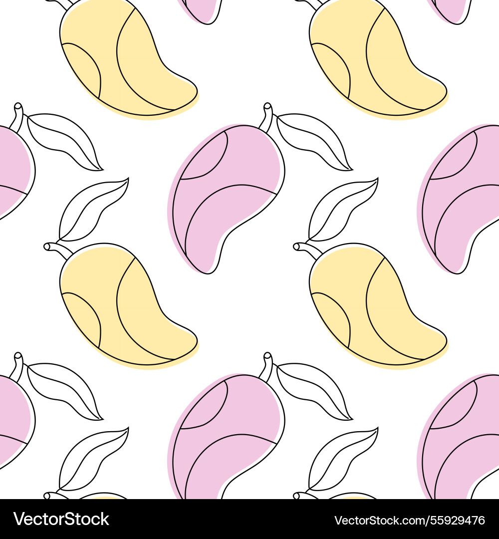 Abstract design featuring colorful mango shapes Vector Image