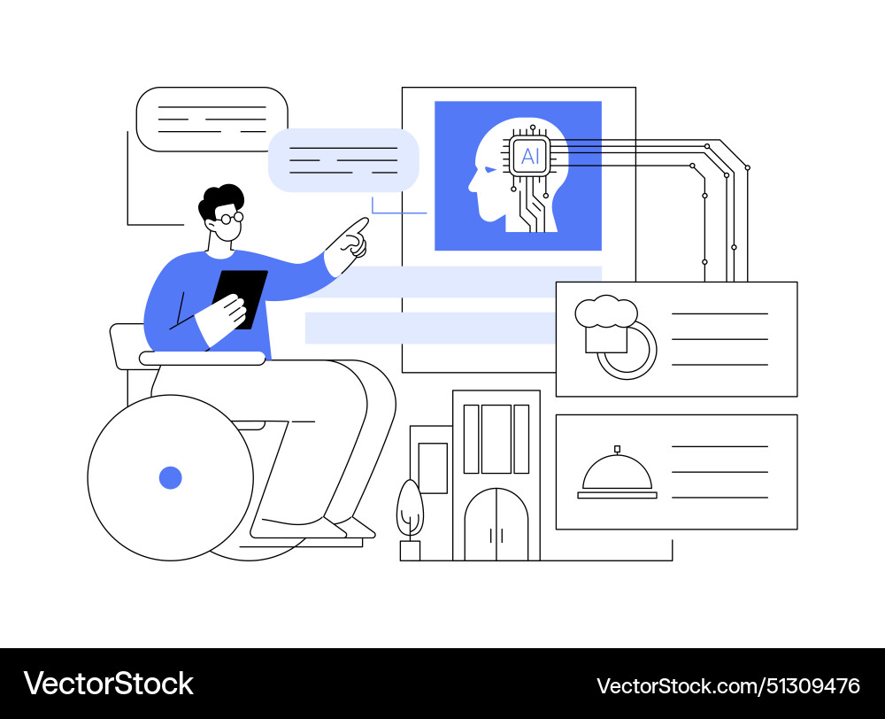 Ai Enhanced Accessibility Services Abstract Vector Image