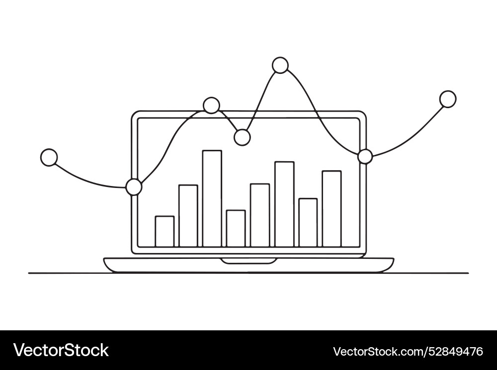 Business intelligence one line continuous Vector Image
