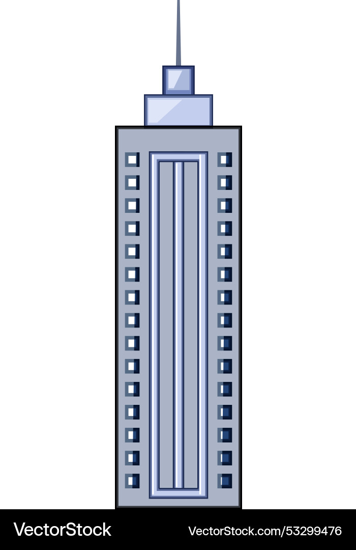 Concrete skyscraper cartoon Royalty Free Vector Image