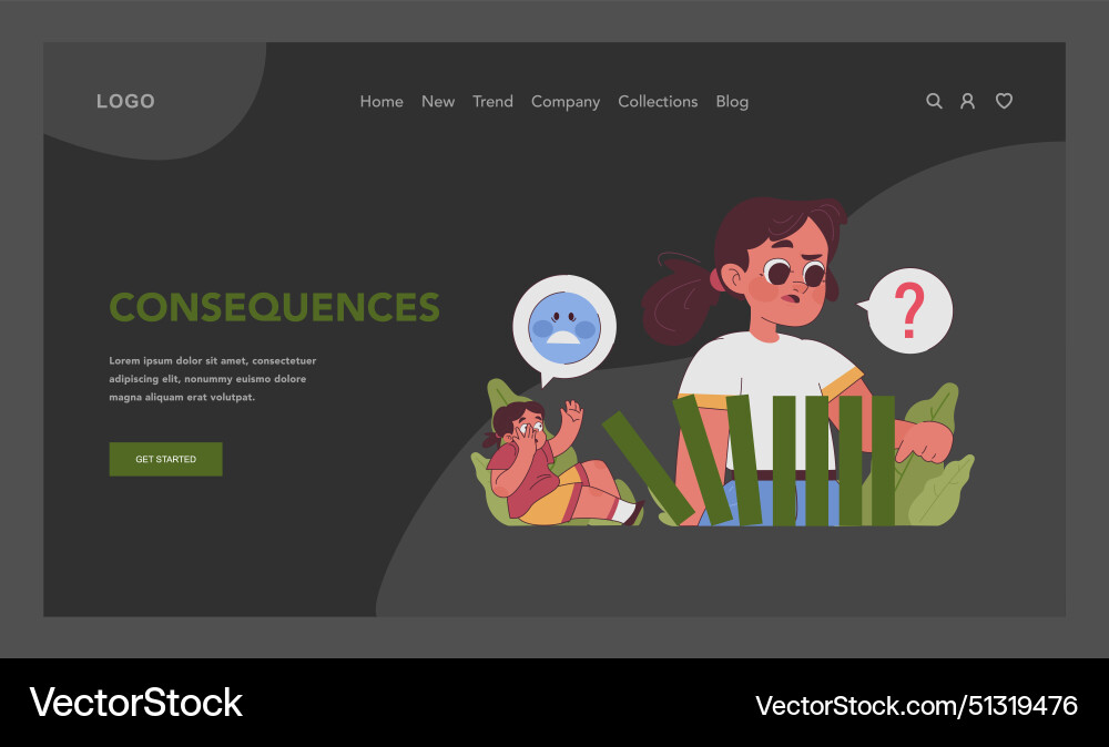 Consequences concept flat Royalty Free Vector Image
