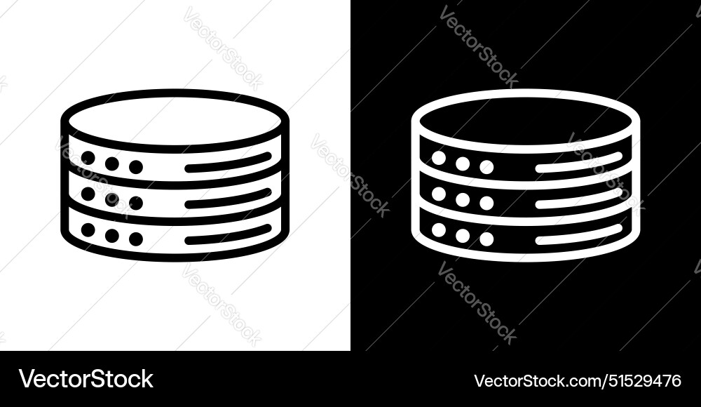Database Icon Set Cylinder Server Data Storage Vector Image