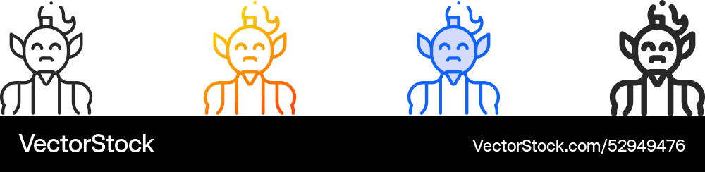 Genie iconthin linear gradient blue stroke Vector Image