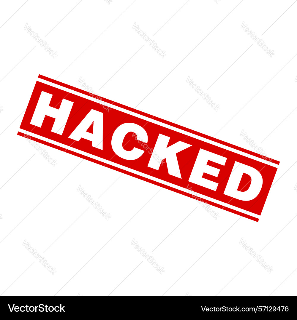 Hacked letter rubber stamp design template Vector Image