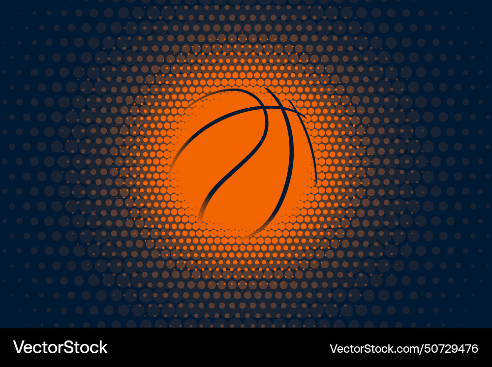 Halftone style basketball sporty background Vector Image