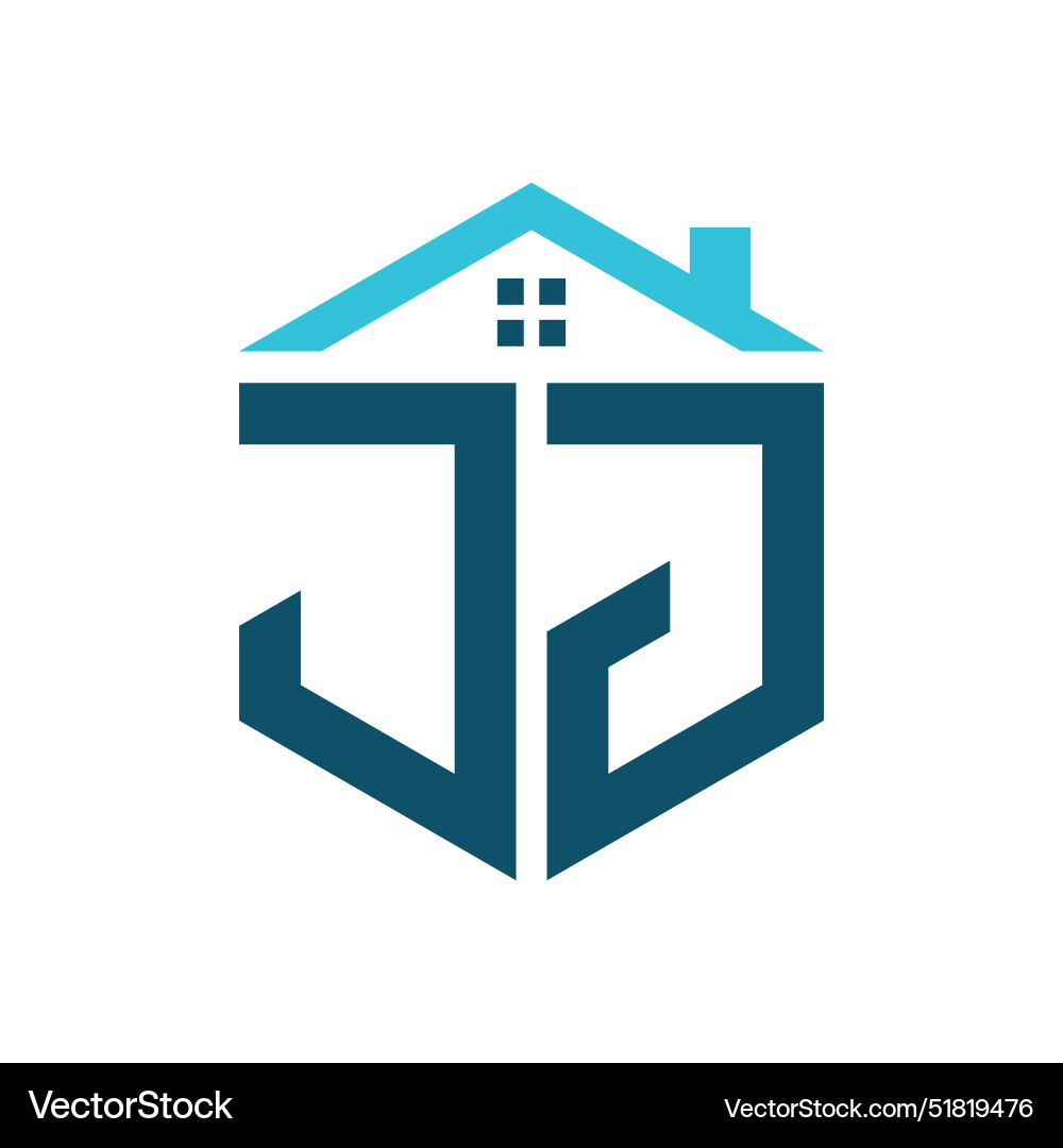 Jj house logo design template letter Royalty Free Vector