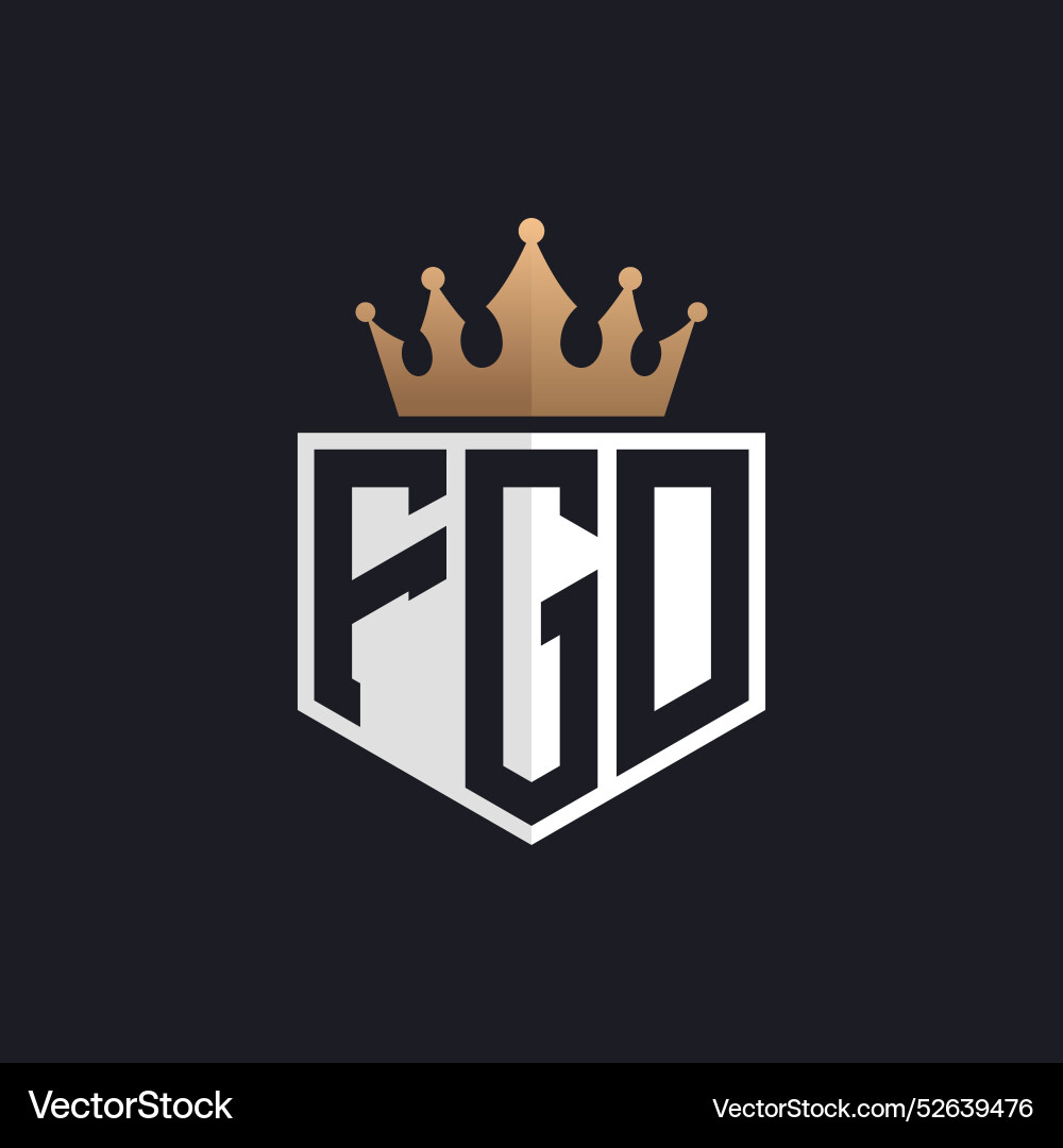 Luxury fgd logo with crown elegant initials Vector Image