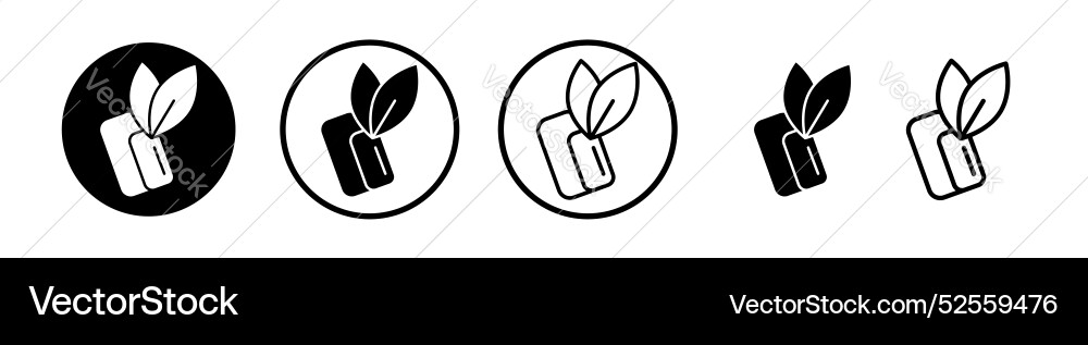 Mint gum icon set on white background Royalty Free Vector