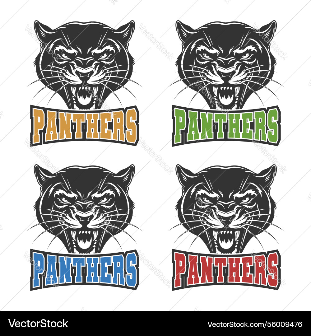 Panthers clip art design msscot Royalty Free Vector Image