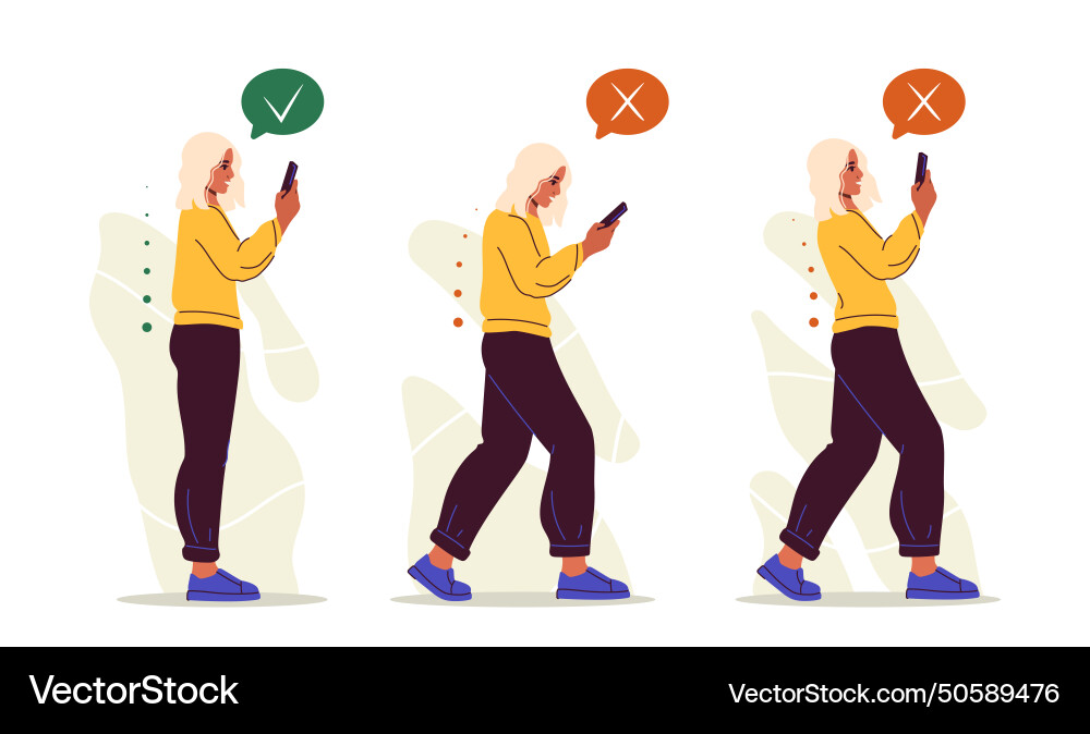 Posture correction set Royalty Free Vector Image