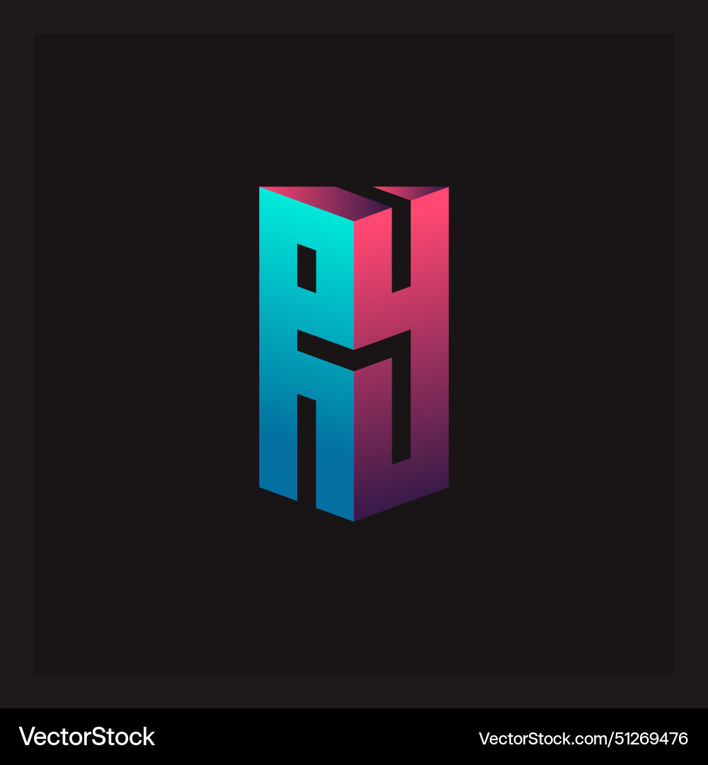 Ry - initials or logo design element 3d icon Vector Image