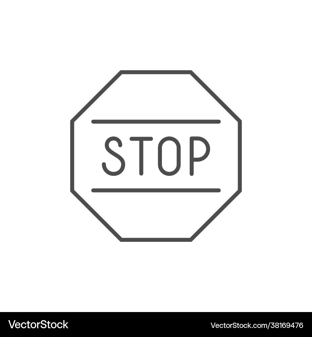 Stop sign line outline icon Royalty Free Vector Image