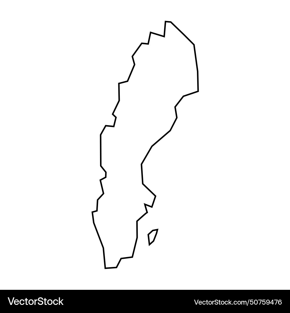 Sweden country map thin outline icon Royalty Free Vector