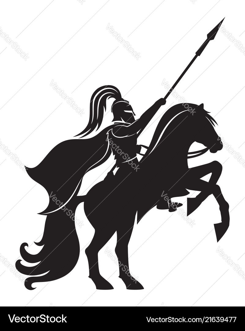 Ancient warrior on horseback Royalty Free Vector Image
