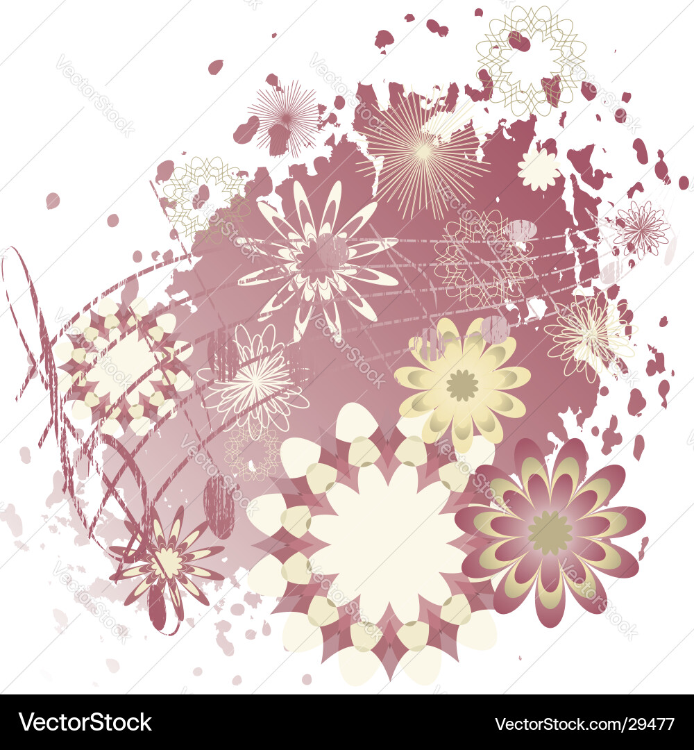 Background with flowers and notes Royalty Free Vector Image