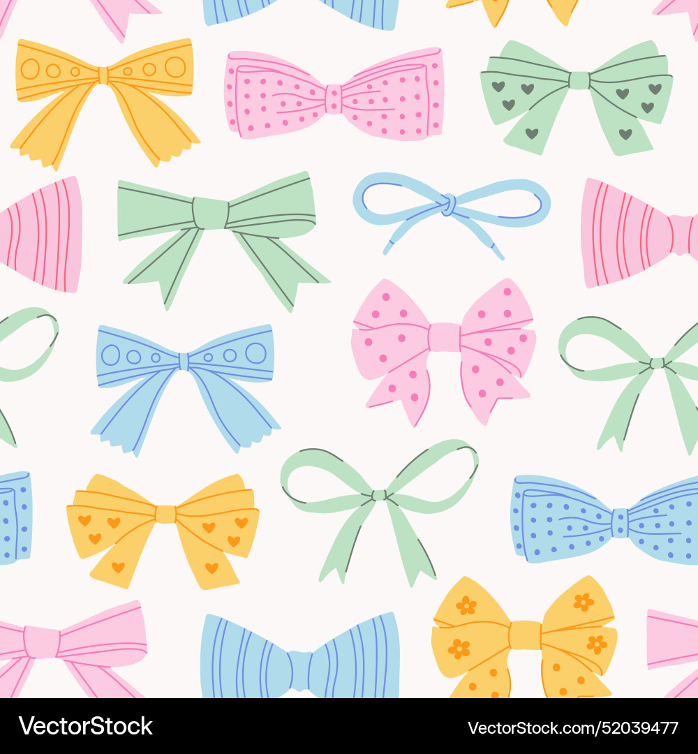 Bow seamless pattern surface decoration Royalty Free Vector