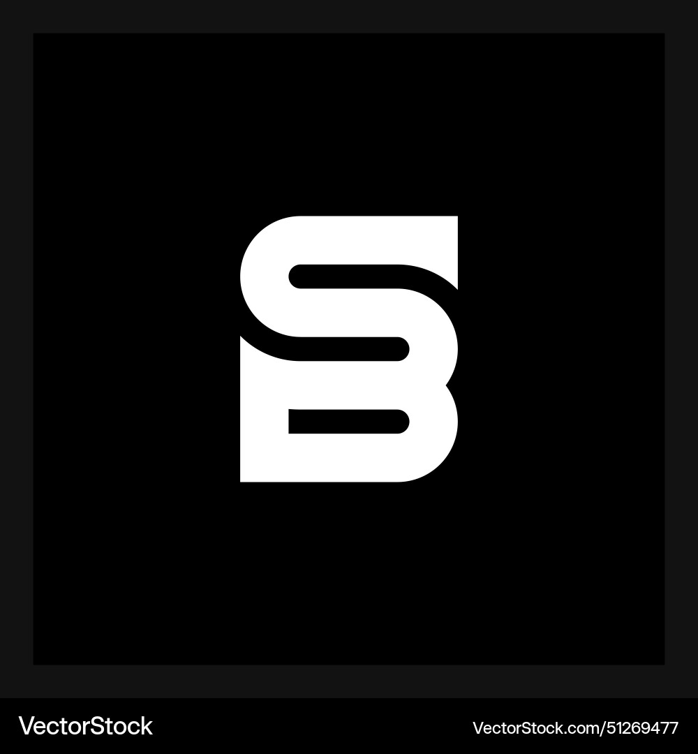 Bs - initials or logotype s and b monogram design Vector Image