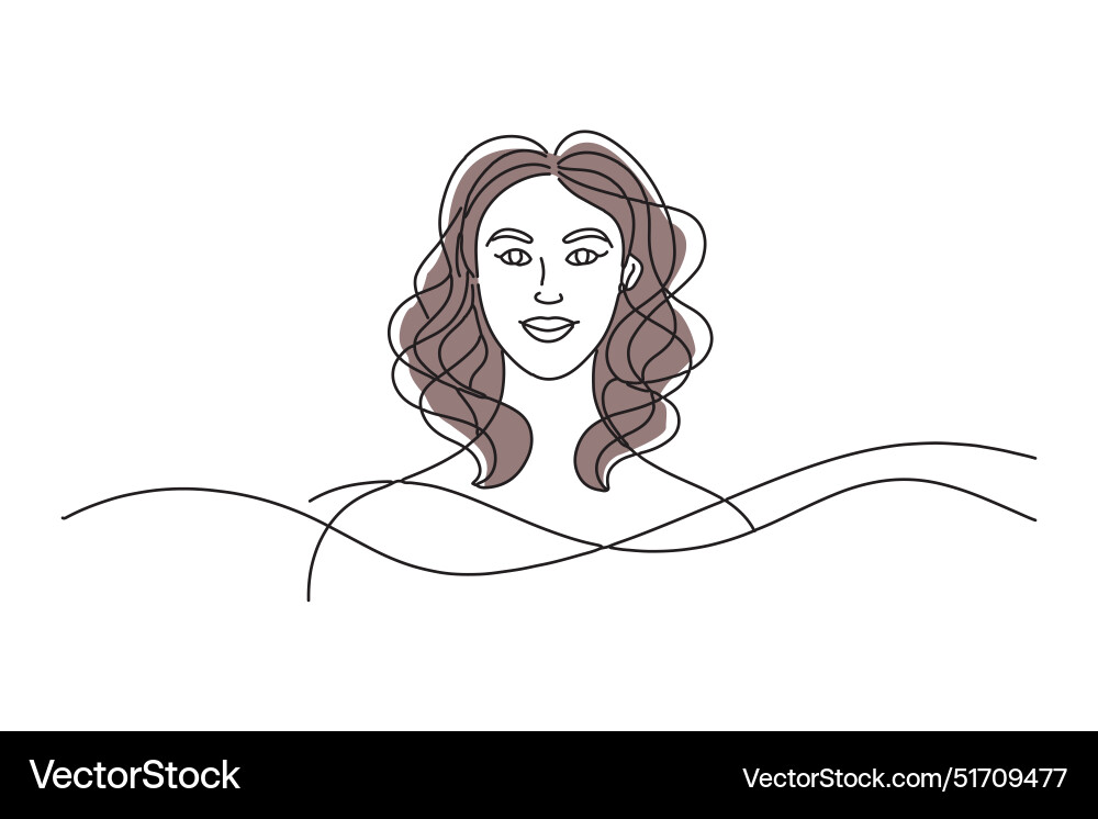 Exciting woman doodle continuous line art Vector Image