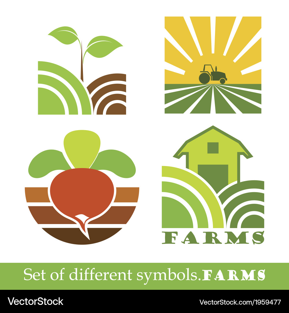 Farm Symbols Collection Royalty Free Vector Image