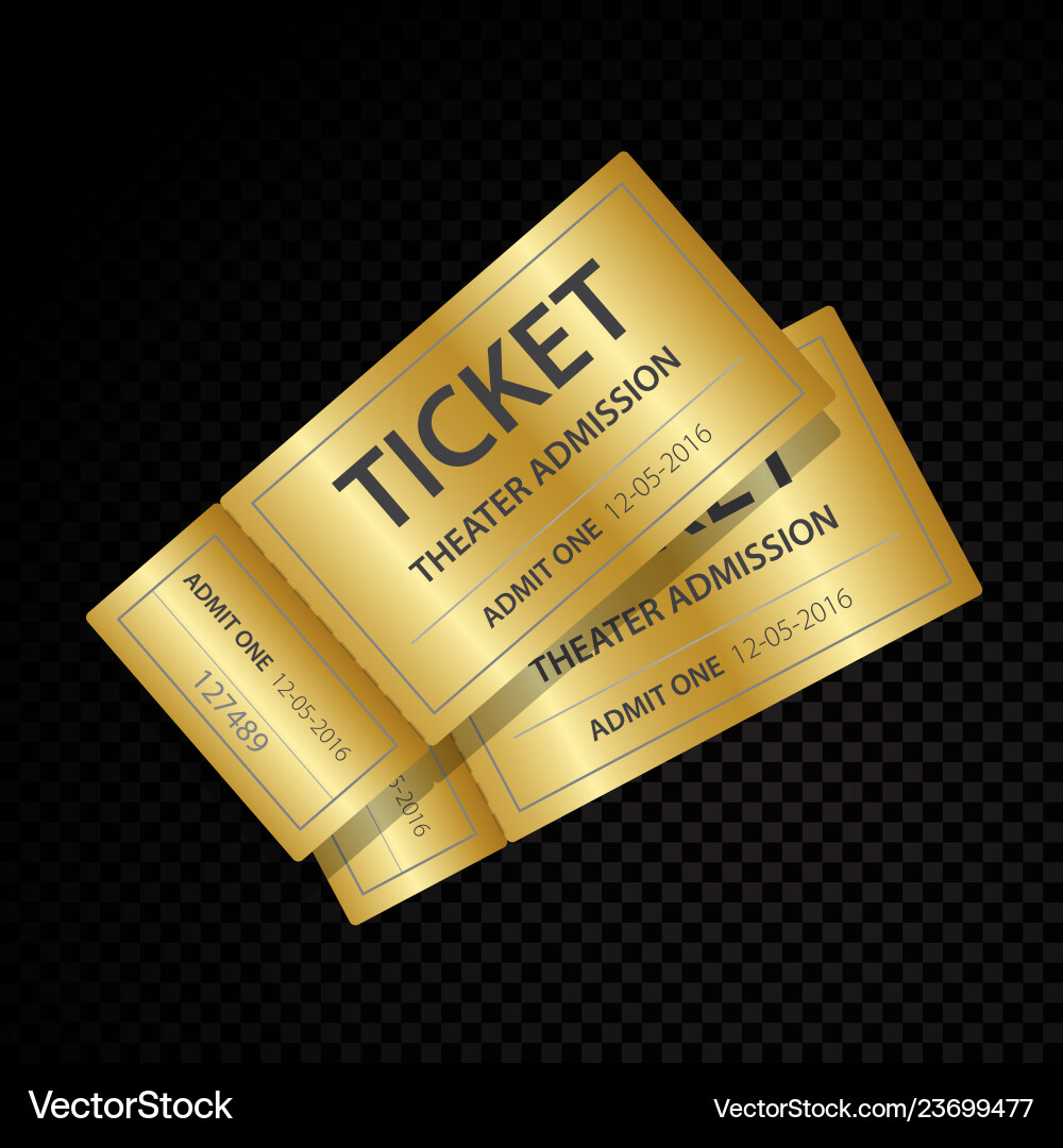 Golden Ticket & Coupon Templates Royalty Free Vector