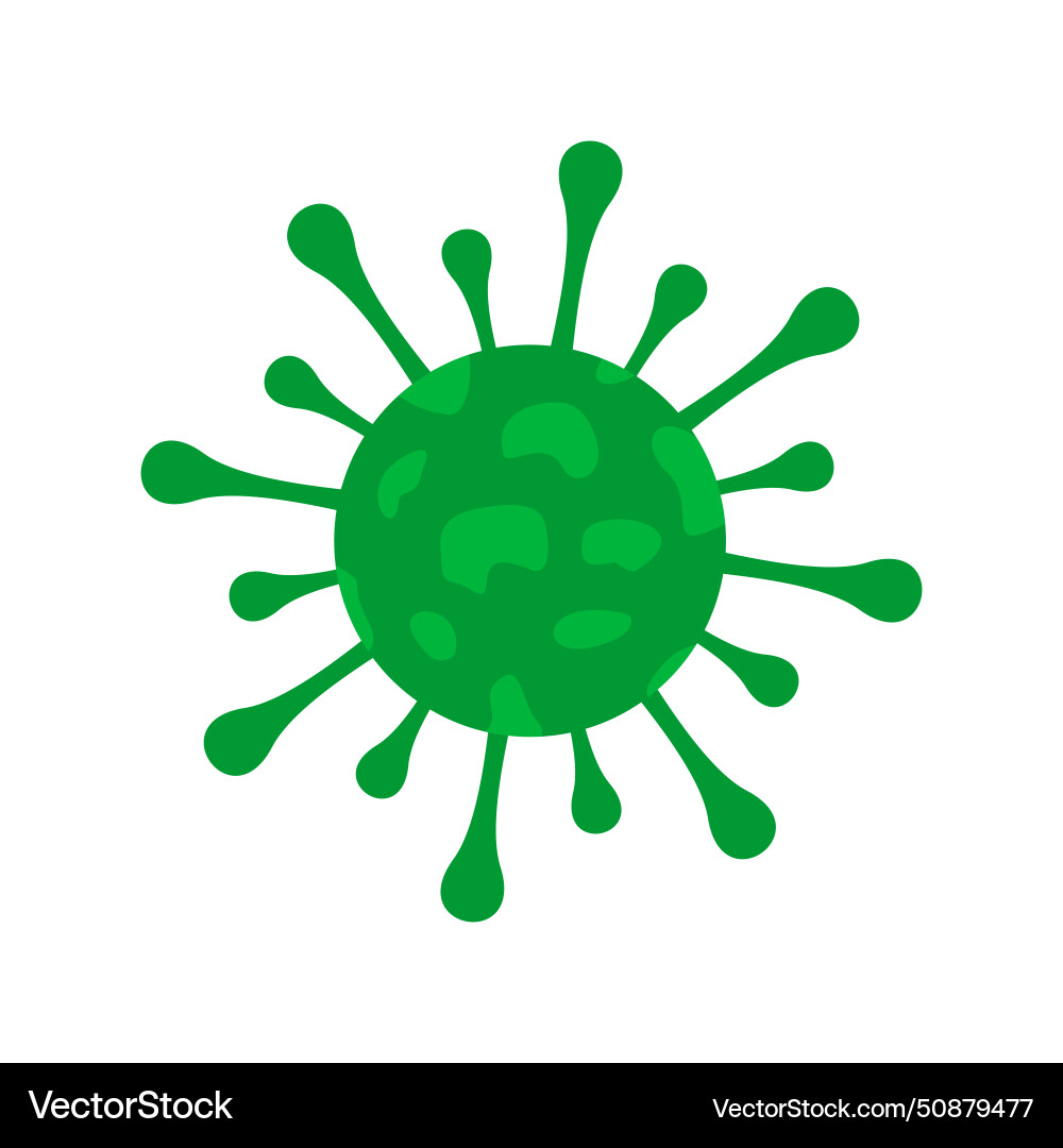 Green round bacterium or virus isolated on white Vector Image