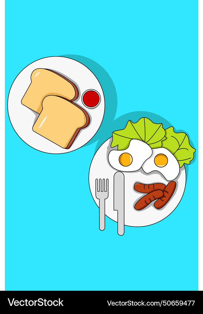 Healthy and nutritious breakfast Royalty Free Vector Image