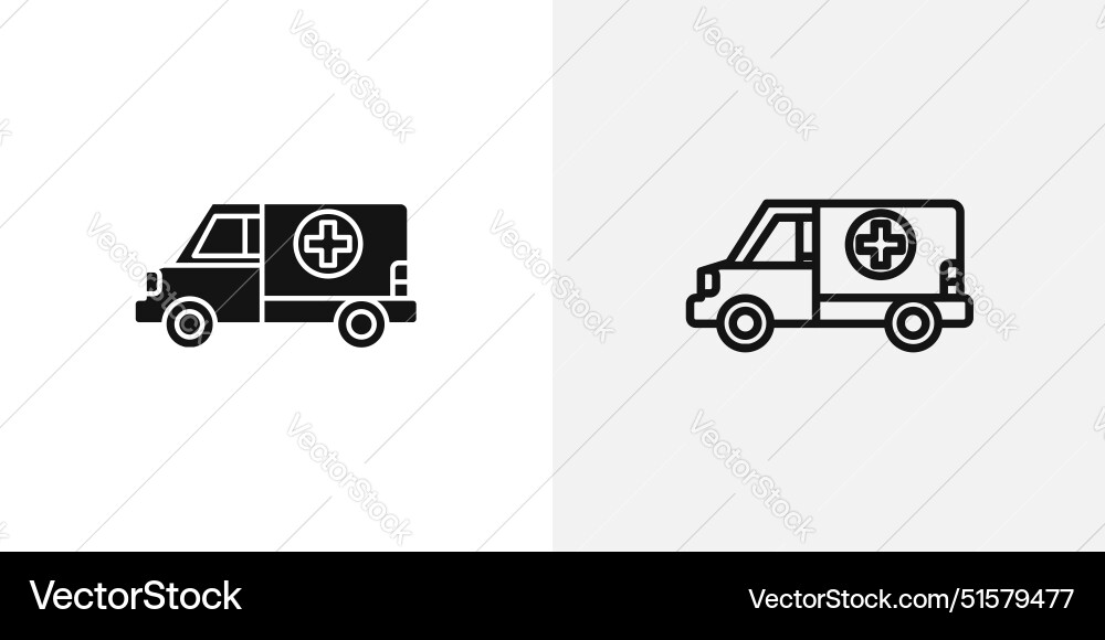 Icon of an ambulance representing emergency Vector Image
