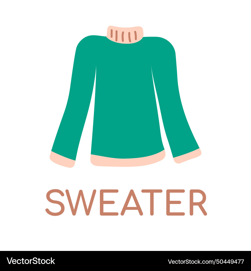 Knitted wool sweater english word dictionary Vector Image