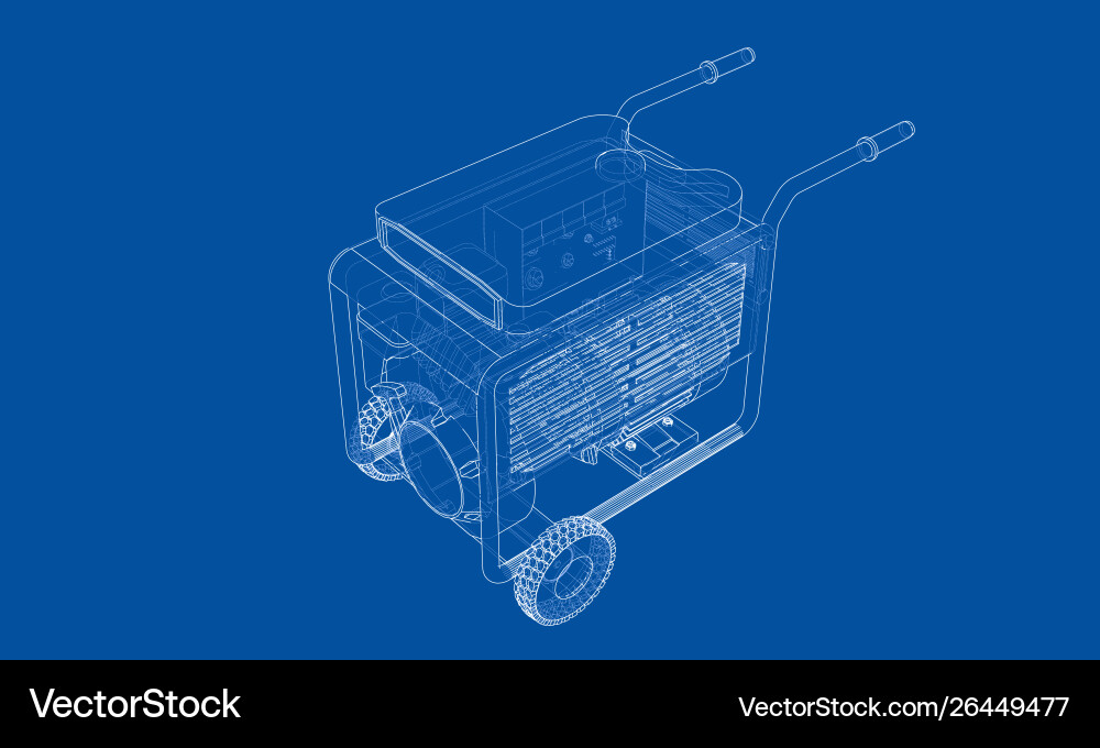 Outline portable gasoline generator Royalty Free Vector
