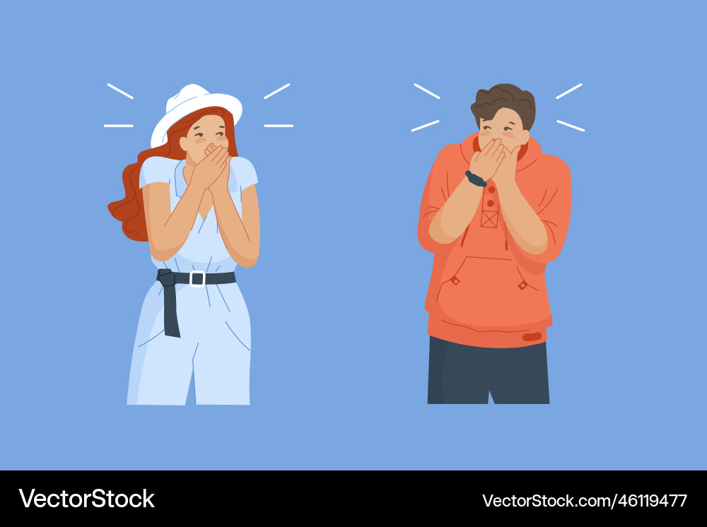 People keep secret couple hand shutting Royalty Free Vector