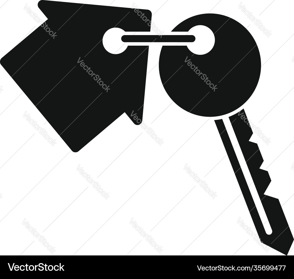 Realtor house key icon simple style Royalty Free Vector