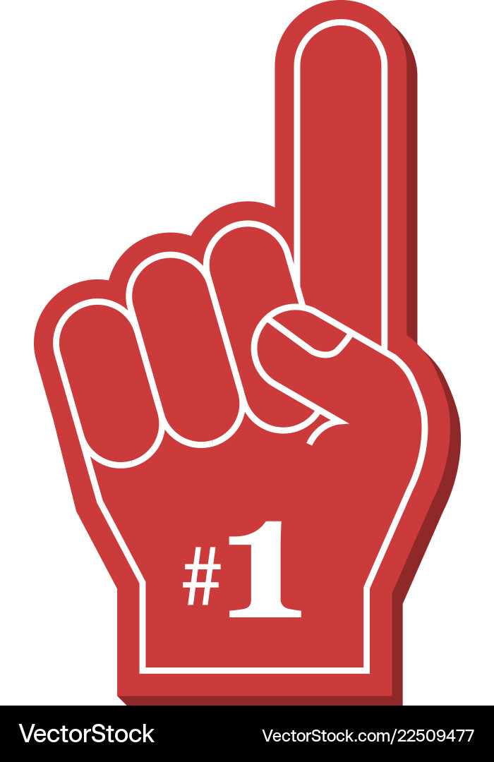Red Foam Finger - Number 1 Fan Royalty Free Vector Image