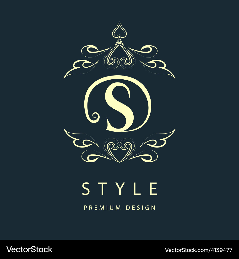 Simple and graceful floral monogram design Vector Image