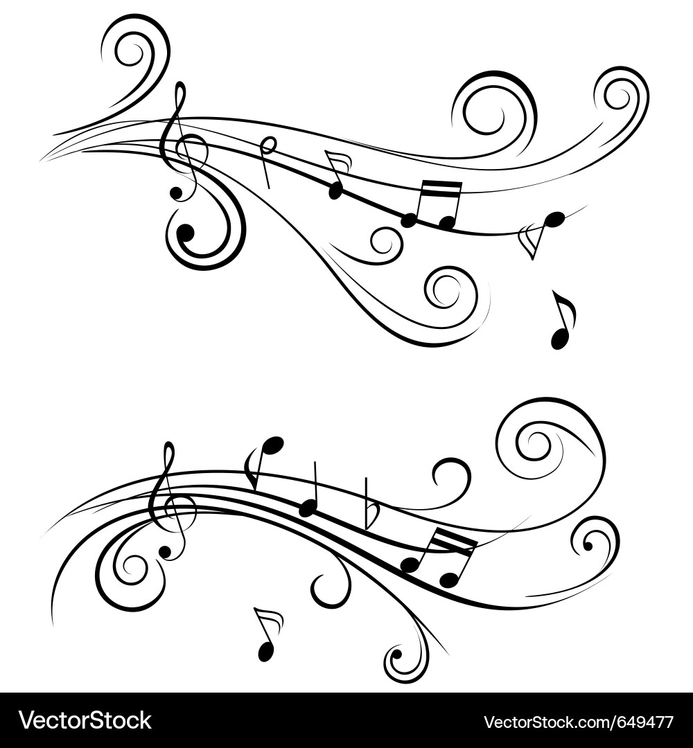 Sound wave sheet music notes Royalty Free Vector Image