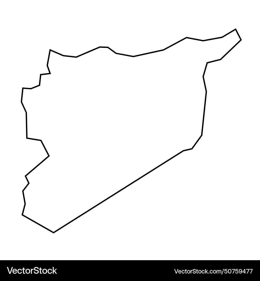 Syria country map thin outline icon Royalty Free Vector