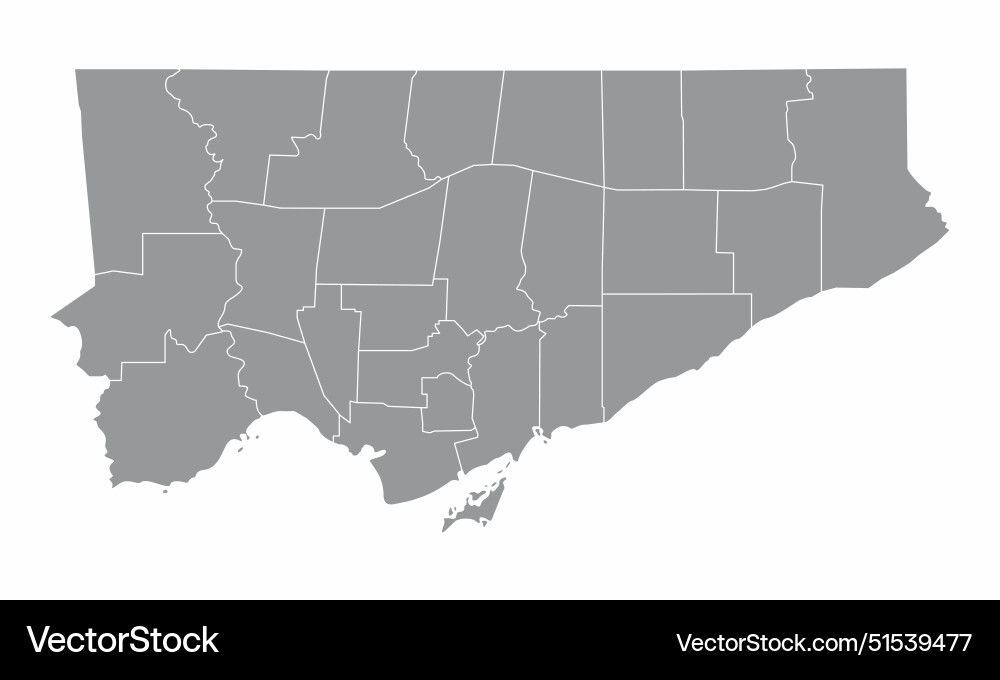 Toronto administrative map Royalty Free Vector Image