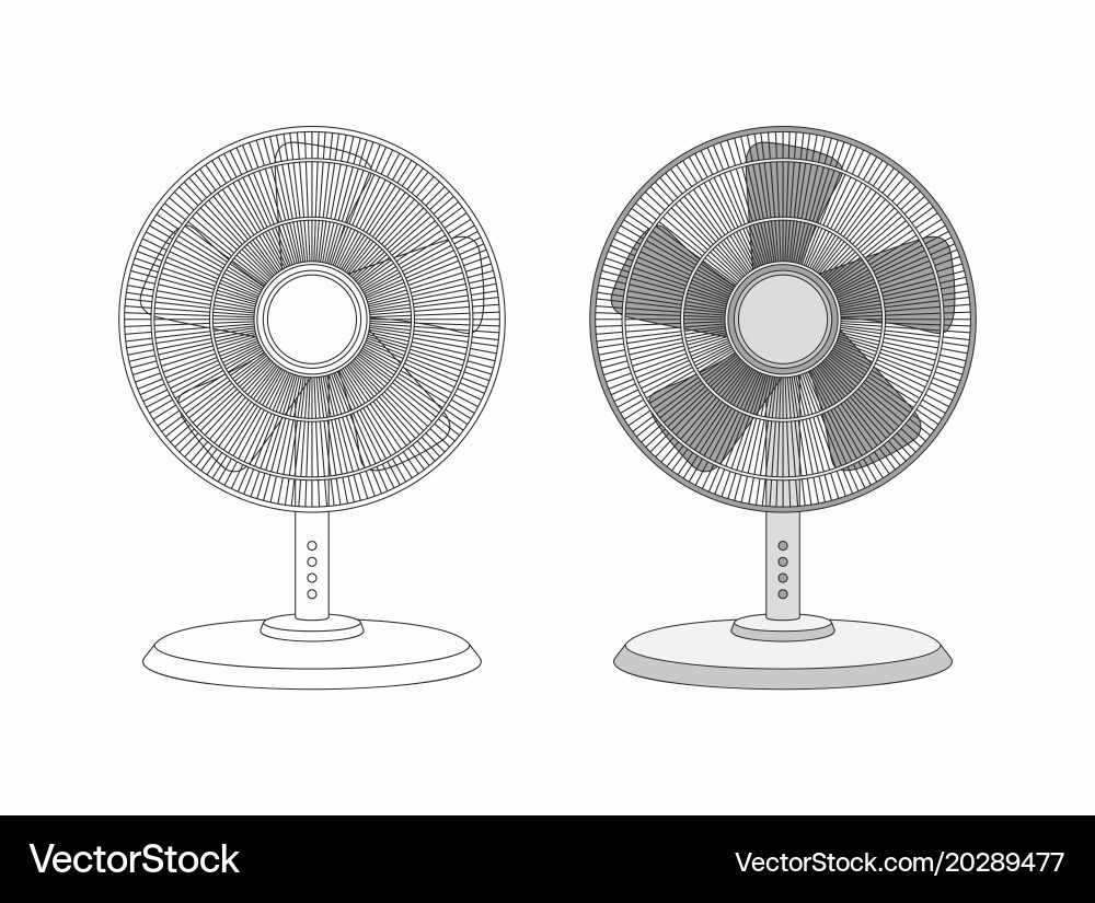Two table fans Royalty Free Vector Image - VectorStock