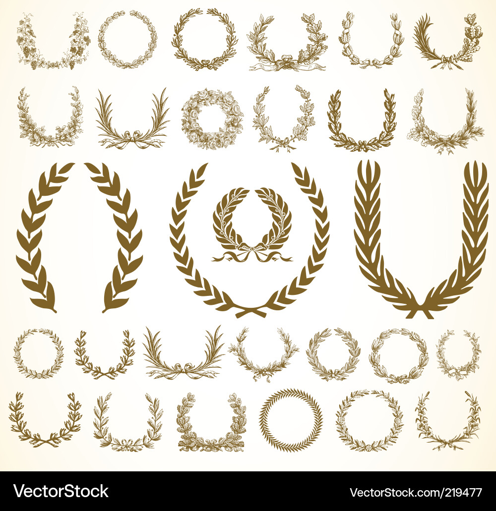 Victory wreaths Royalty Free Vector Image - VectorStock