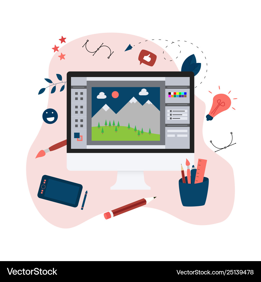 Application with a creative project Royalty Free Vector