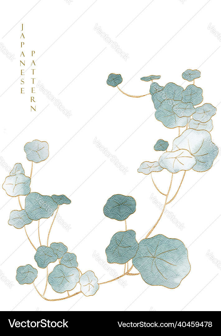 Art natural frame and border design japanese Vector Image