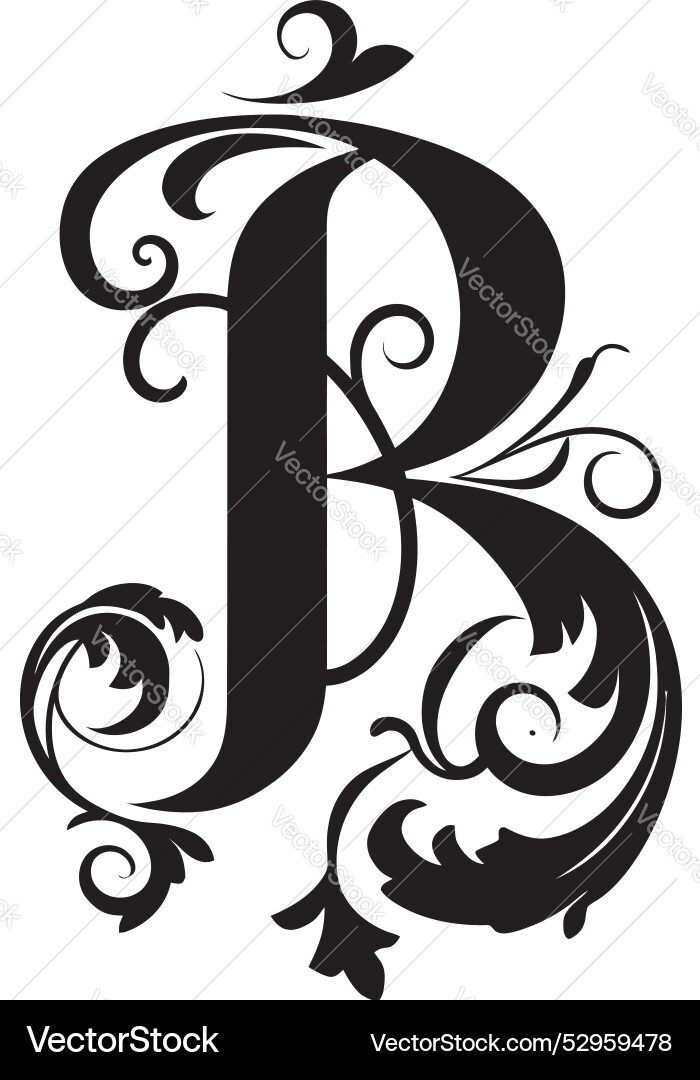 Brazen script bold font b typeface bucolic beauty Vector Image