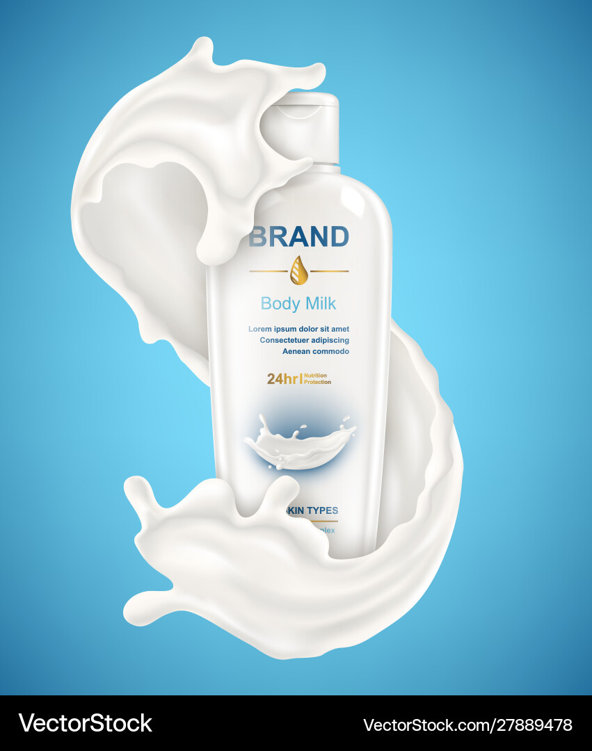 Creamy Milk Lotion Bottle Royalty Free Vector Image
